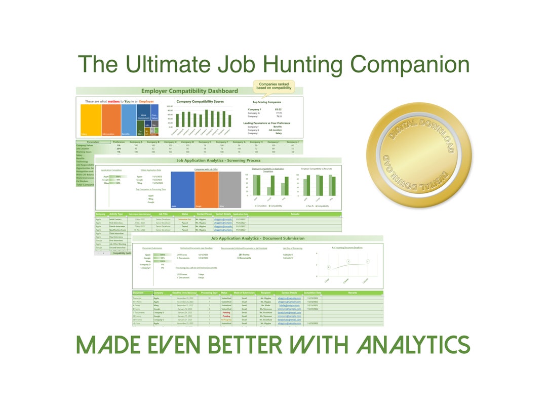 Job Hunting Tracker | Job Hunting Planner | Job Seeking Tool | Employer ...