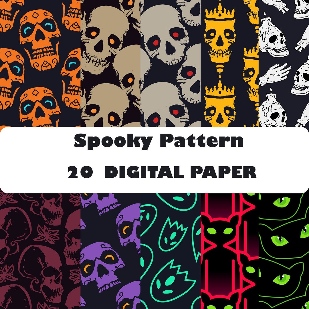 Halloween Digital Paper Bundle - 20+ Digital Papers, Halloween Print ...