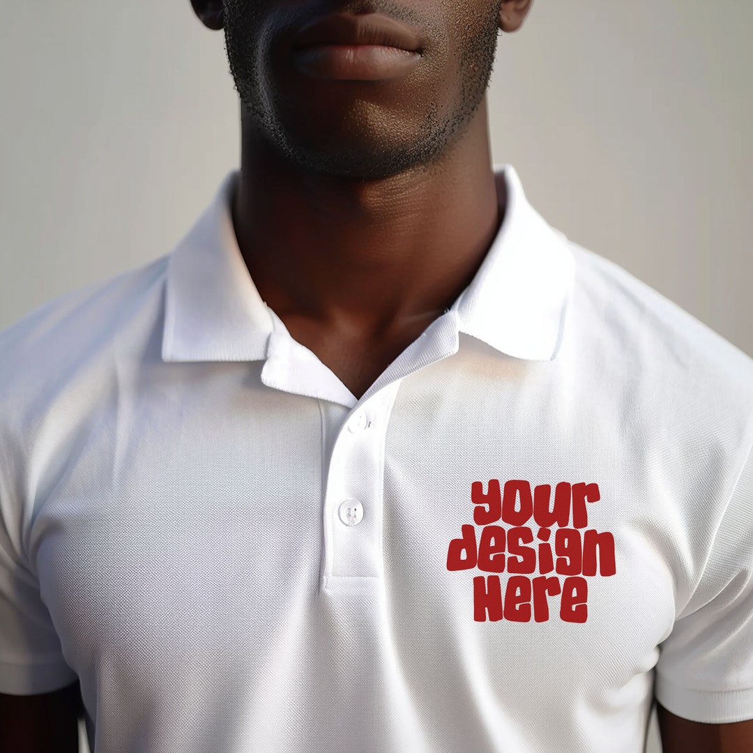 White Polo Shirt Mockup Print on Demand Brand Sports Club Business ...