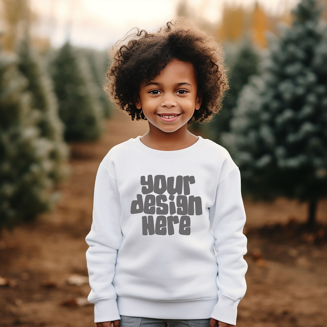 Tree Farm Mockup Gildan 18000b Mockup Christmas Jumper Mockup Kids ...