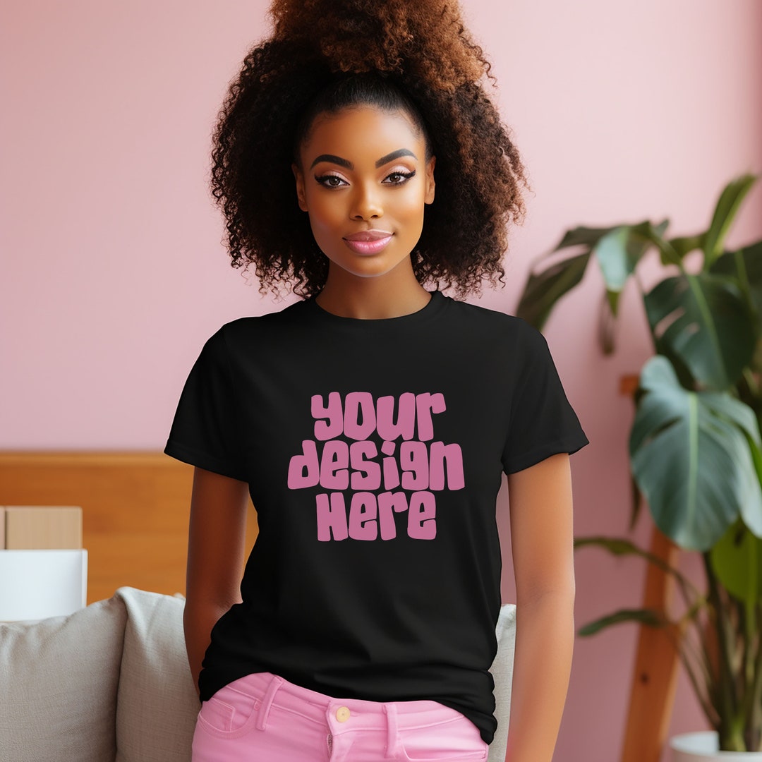 Black Tshirt Mockup Boho Shirt Mockup Bella Canvas 3001 Mockup Diverse ...