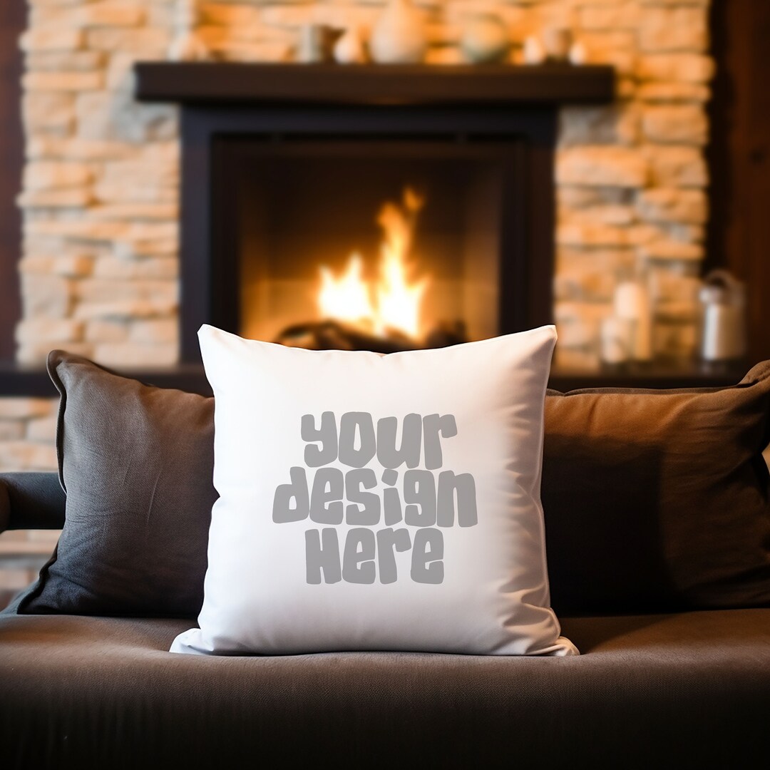Pillow Mockup Natural Cushion Mock up Square White Pillow Mock up Boho ...