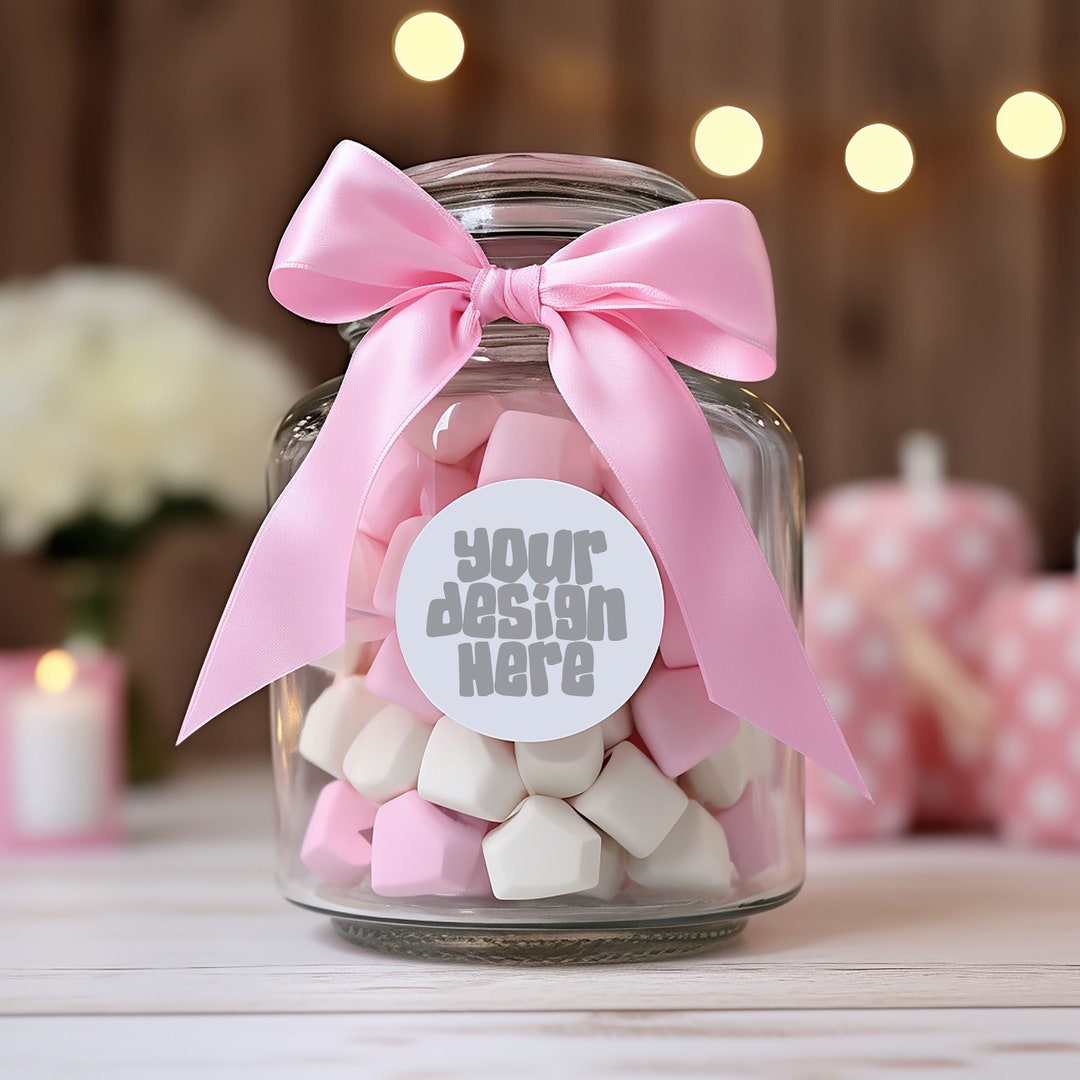 Round Sticker Mockup Label Mockup Storage Jar Mockup Birthday Party ...