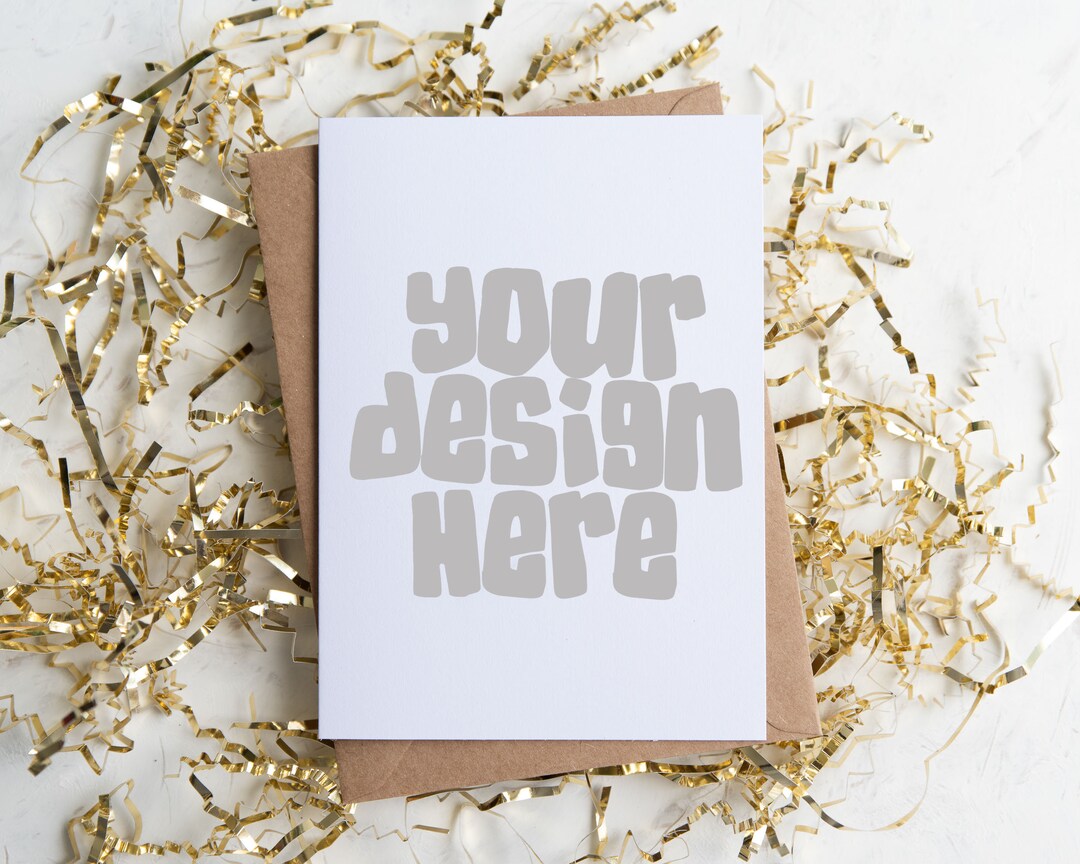 5x7 New Years Party Invite Mockup Christmas Card Mockup Festive Holiday ...