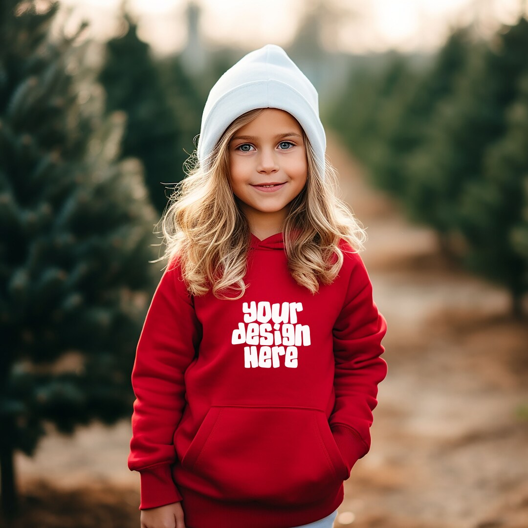 Tree Farm Mockup Gildan 18500b Mockup Christmas Sweater Mockup Kids Red ...