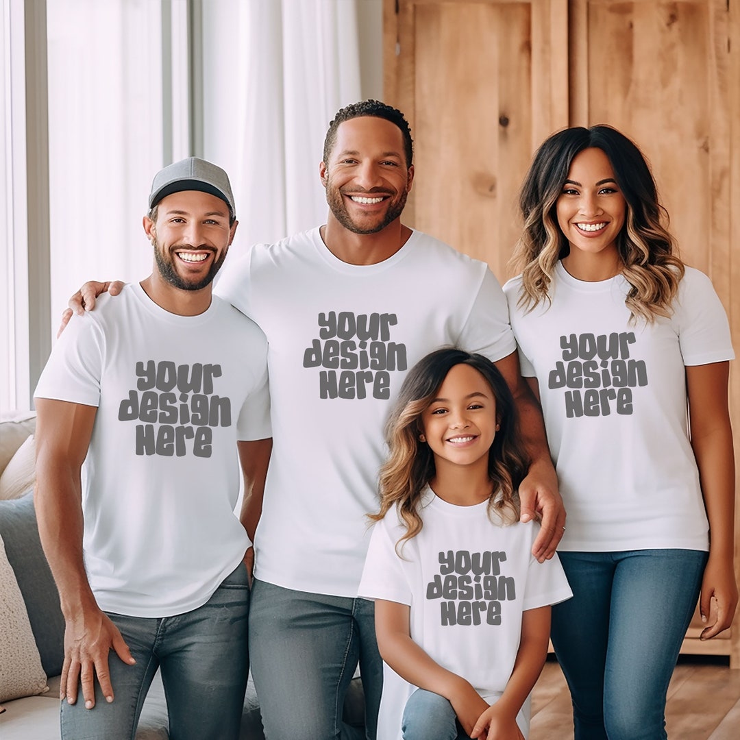 Family Tshirt Mockup Boho Shirt Mockup Trendy Tee Mockup His Hers Model ...