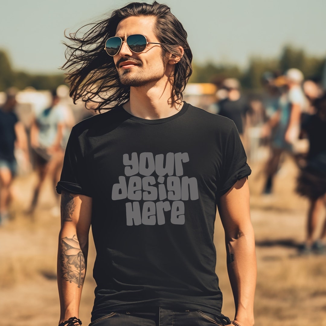 Black Tshirt Mockup Rock Band Tshirt Mockup Punk Tshirt Mockup Merch ...
