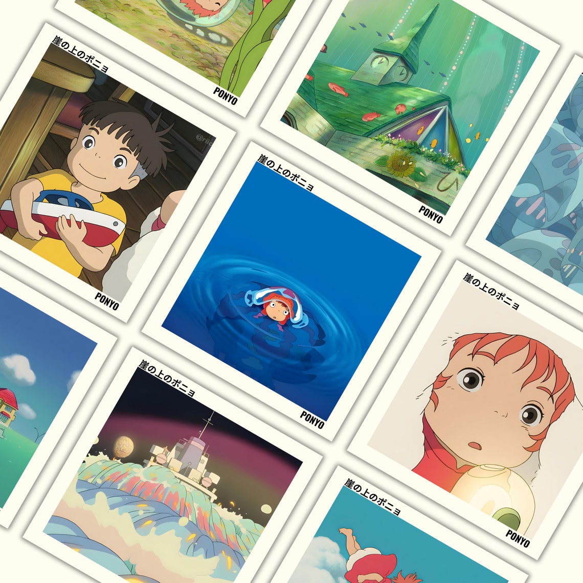 PONYO Printable Poster Set Studio Ghibli size: 6 X 6 ghibli Movies ...