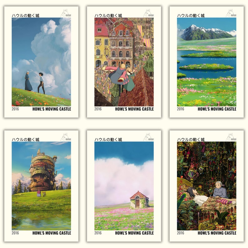 Howl's Moving Castle Printable Poster Set Studio Ghibli size: Standard ...