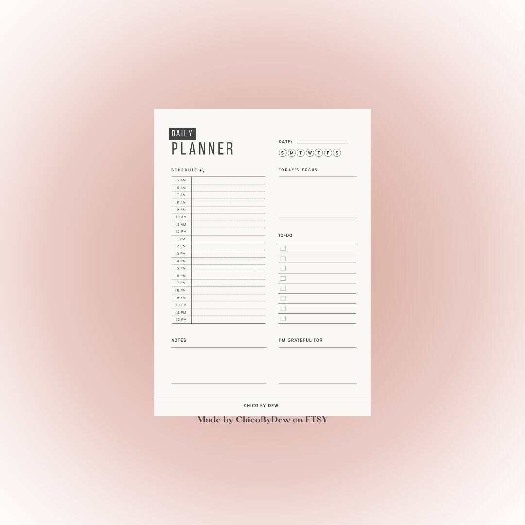 Daily Planner, Printable Planner, Instant Download, A4 Size - Etsy
