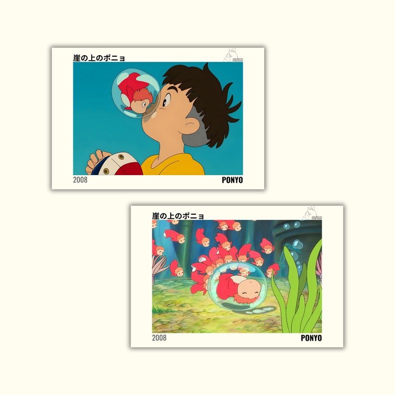 PONYO Anime Printable Poster Set Studio Ghibli size: Standard Poster ...