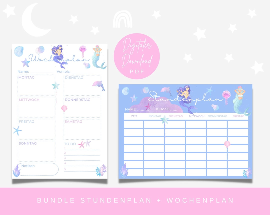 2 X Bundle Timetable and Weekly Plan | Instant Download PDF File | DIN ...