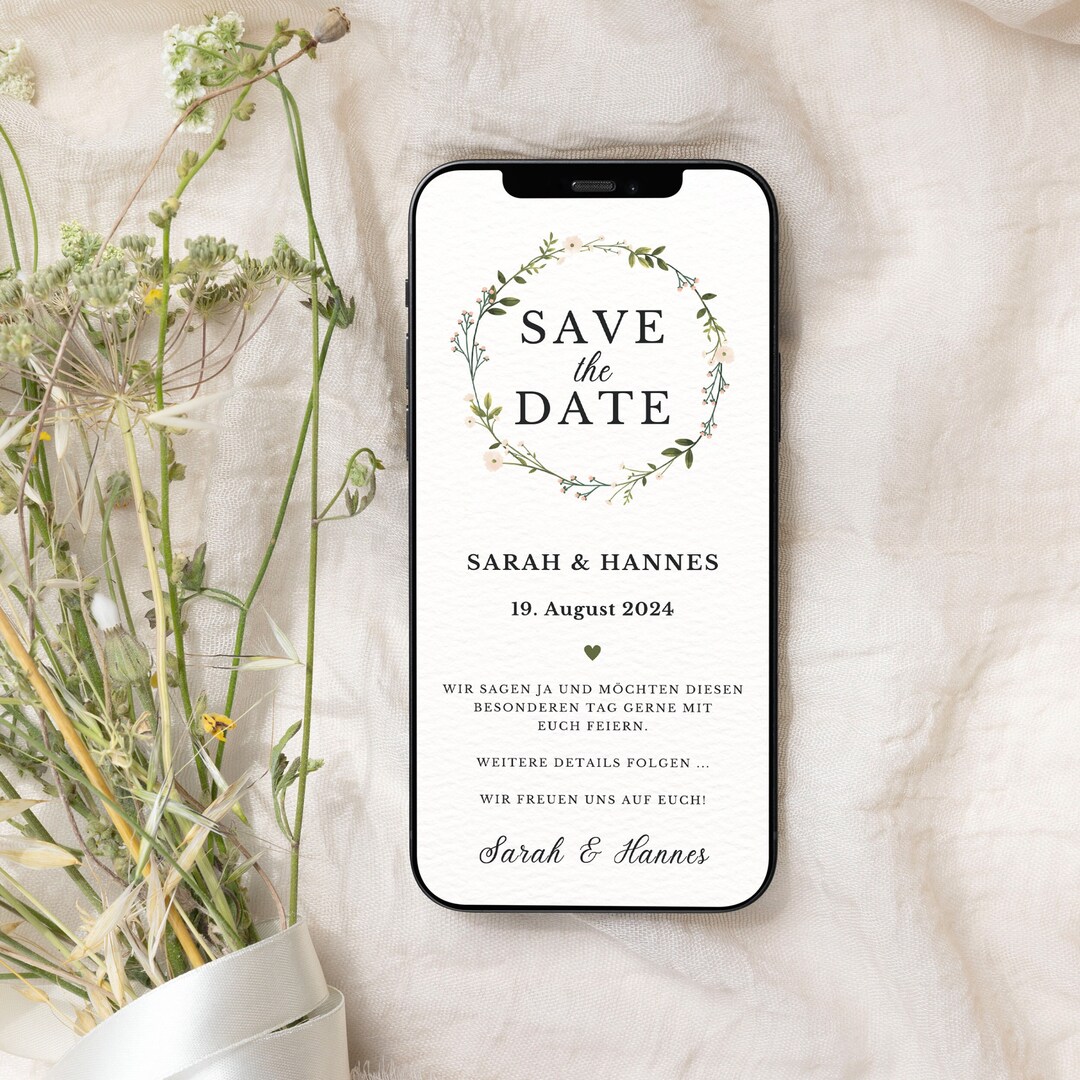 Digital Wedding Invitation Save the Date Wedding Invitation ...