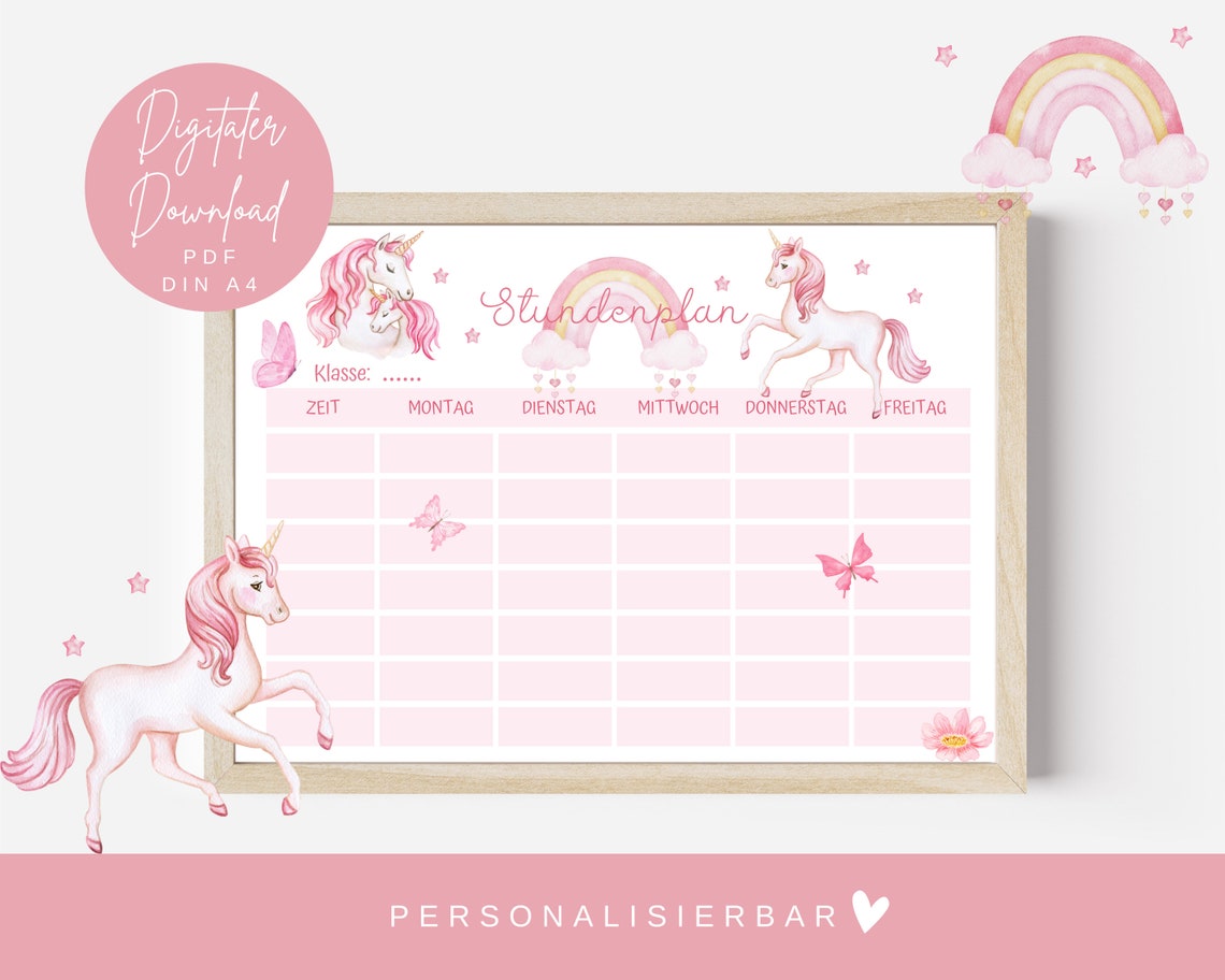 Unicorn Timetable | Timetable PDF | Personalized Timetable Download ...