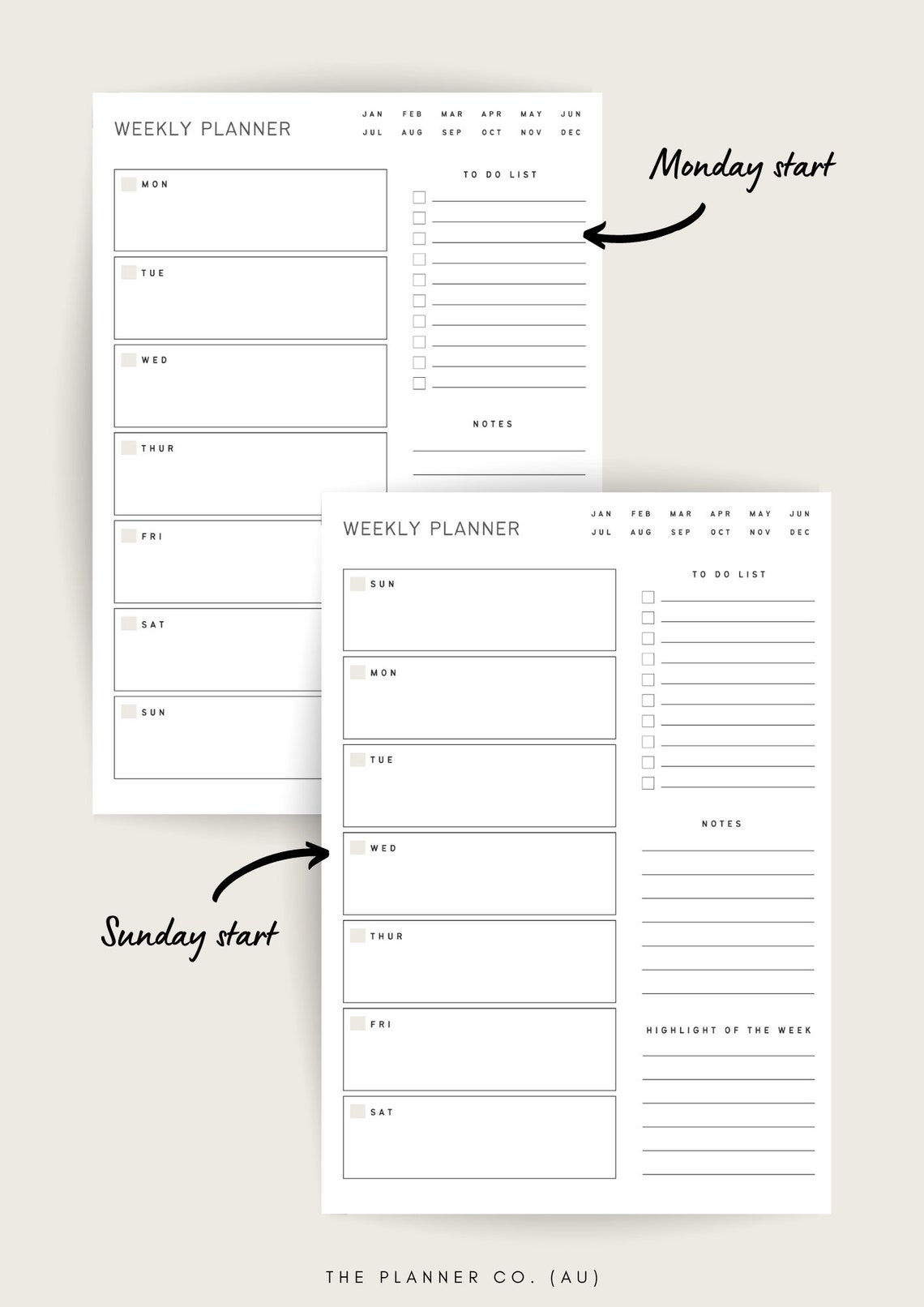 PDF Weekly Planner, Weekly Planner Template, Weekly Planner Undated ...