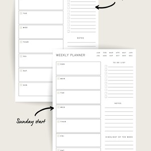 PDF Weekly Planner, Weekly Planner Template, Weekly Planner Undated ...