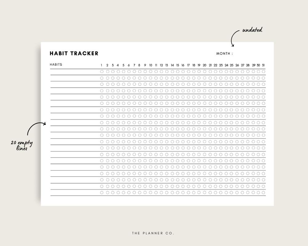 Monthly Habit Tracker, Routine Tracker, Printable Tracker, Goal Tracker ...