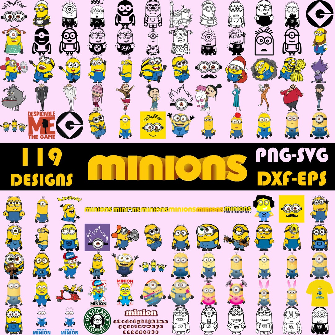 119 Designs Minions, Minions Svg Bundle, Minions Png, Despicable Svg ...
