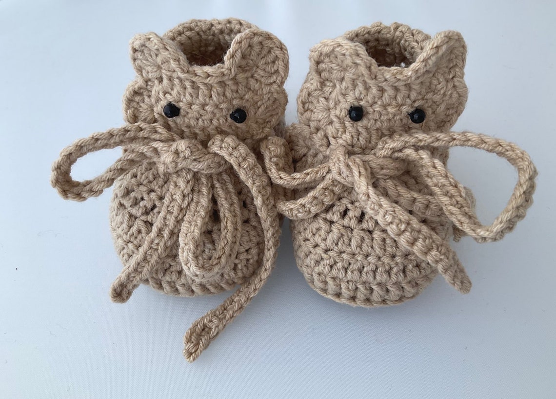 Tiny Mouse Beige Newborn Baby Booties Baby Shower Gift Gift - Etsy