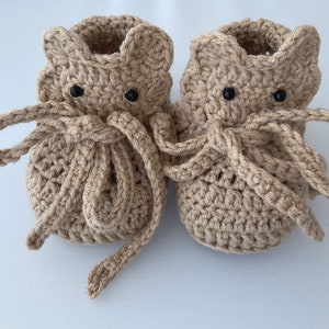Tiny Mouse Beige Newborn Baby Booties Baby Shower Gift Gift - Etsy