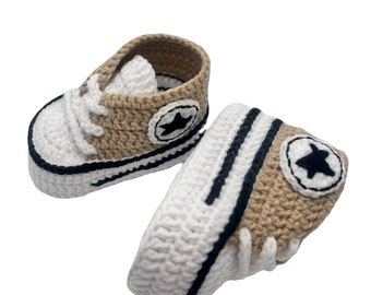 Handmade Baby Booties Like the Converse All-star, Gender Neutral Baby ...