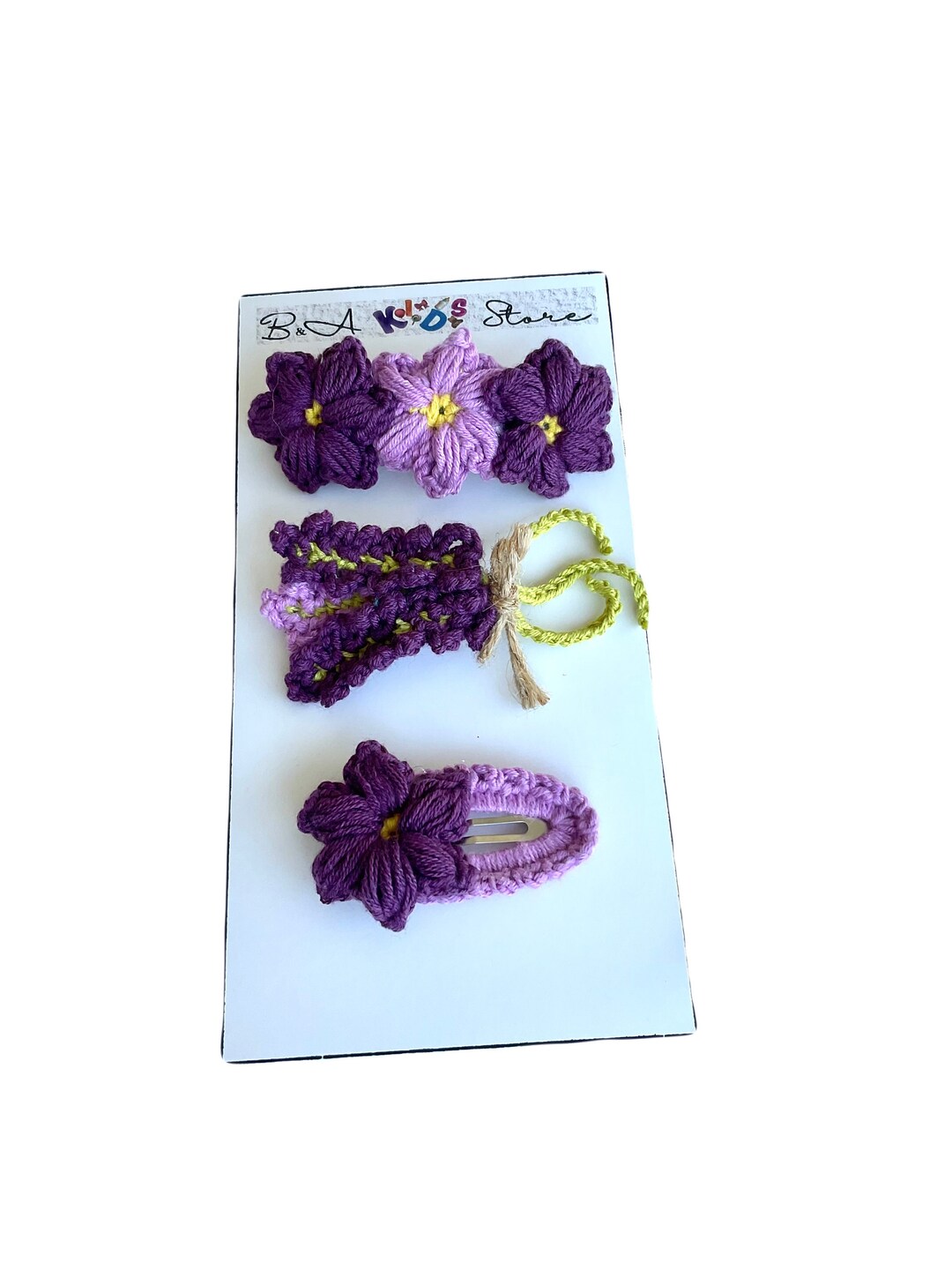 Lavender Flower Hair Clip Set: Handmade Baby Girl Accessories - Etsy