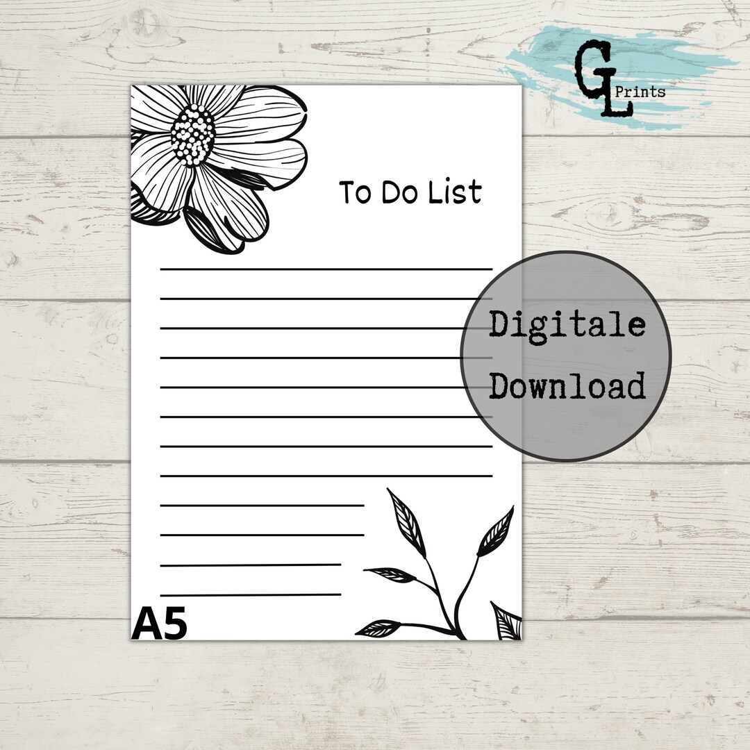 To-do List Printable to Do List Digital Download PDF - Etsy