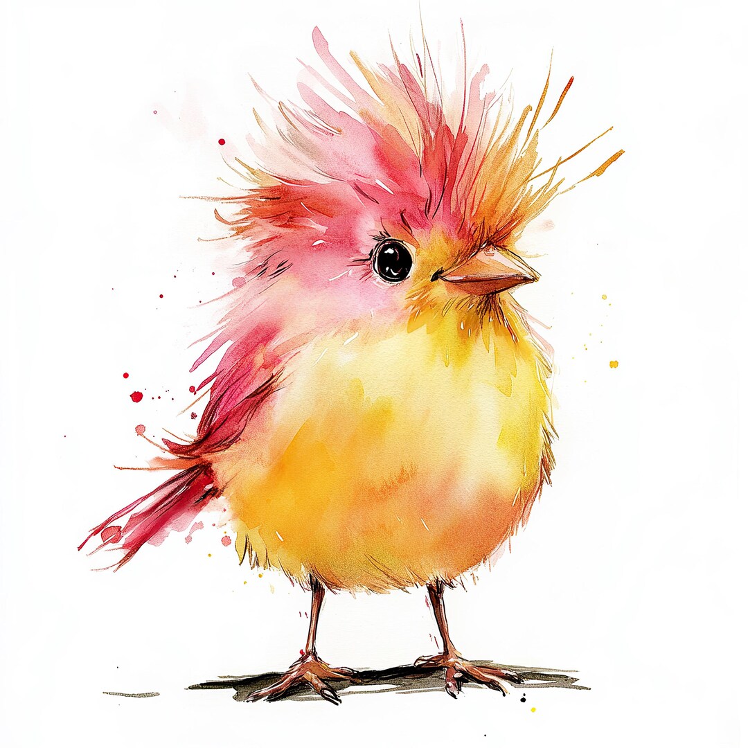 Whimsical Bird Clipart Bundle | 15 Funny Cute Bird Illustrations Jpgs ...