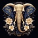 Elephant and Roses Clipart, High-resolution Animal Art (digital ...