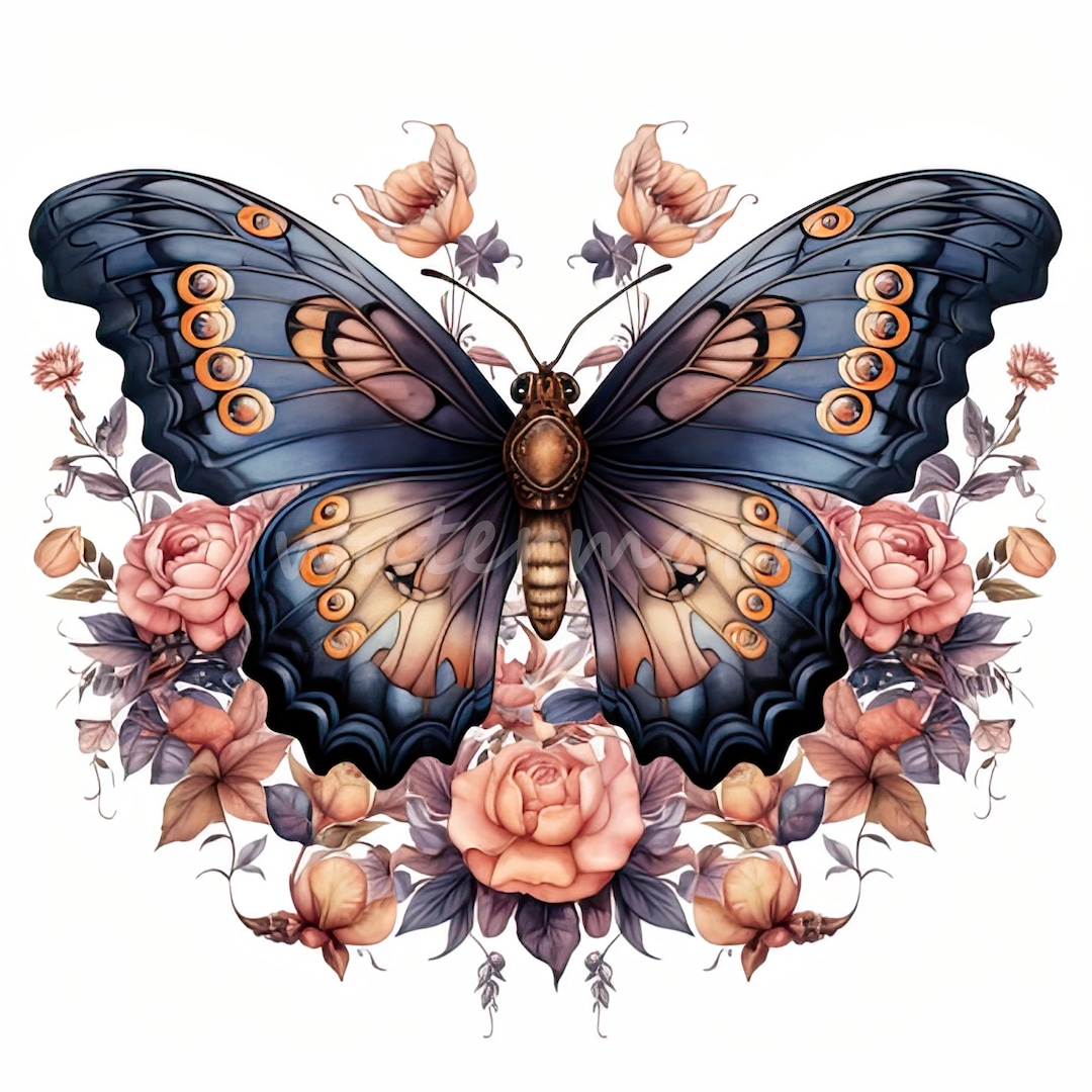 13 Butterfly Flowers Images, Butterfly PNG + Jpgs | Junk Journals 300 ...