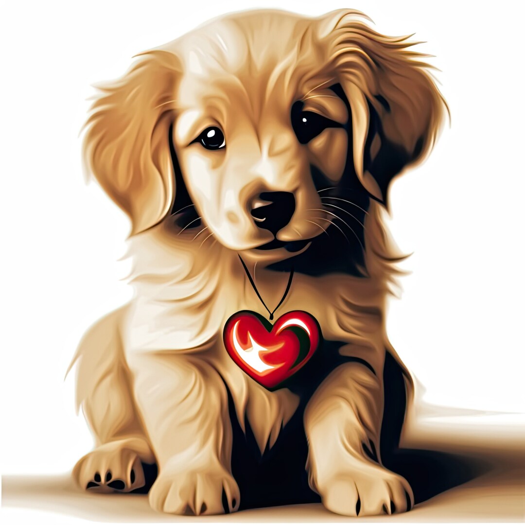 Dog With Heart 14 High Quality Jpgs, Valentine Clipart, Dog Clipart ...