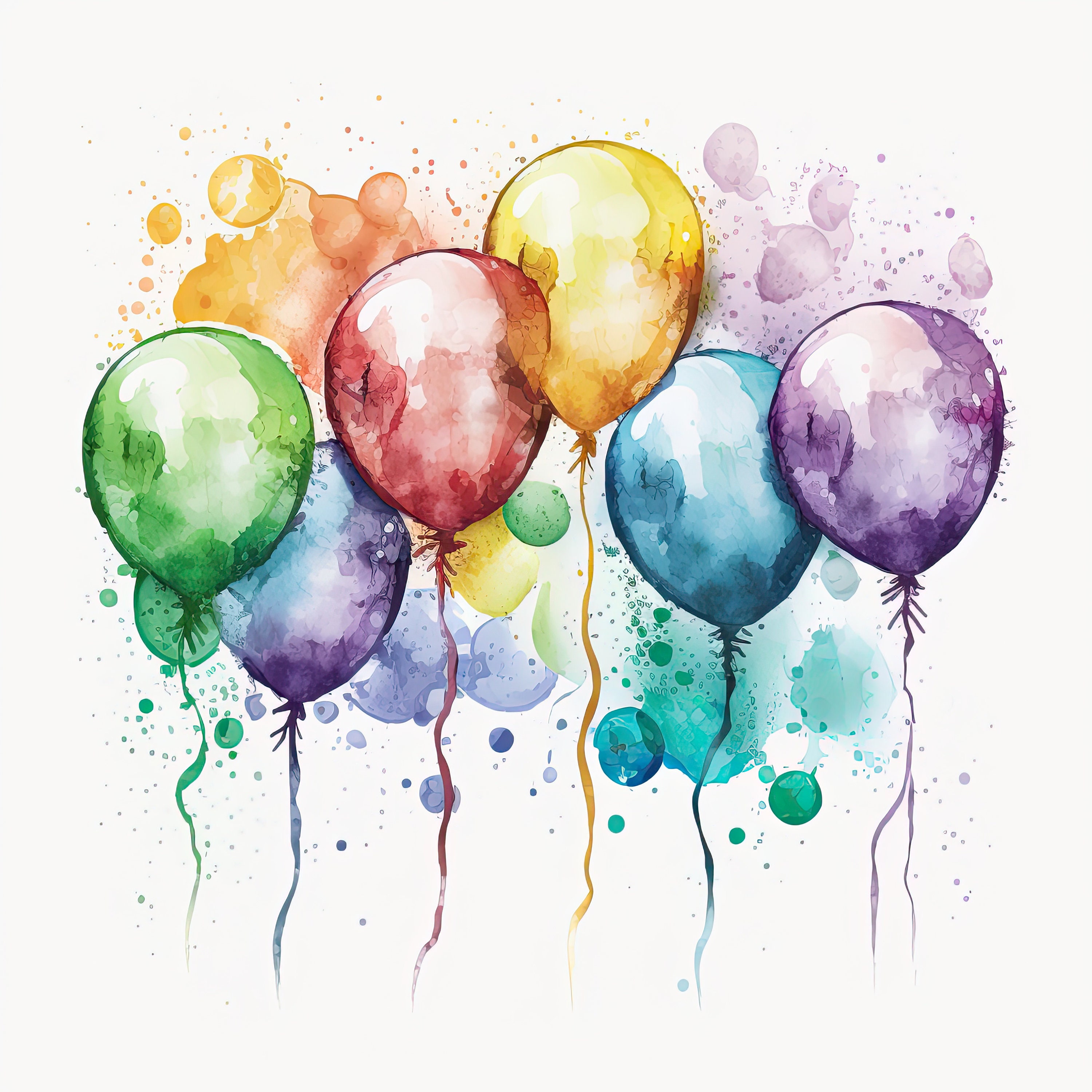 Bunte Luftballons Clipart 14 Hochwertige Bilder 300 DPI - Etsy Österreich