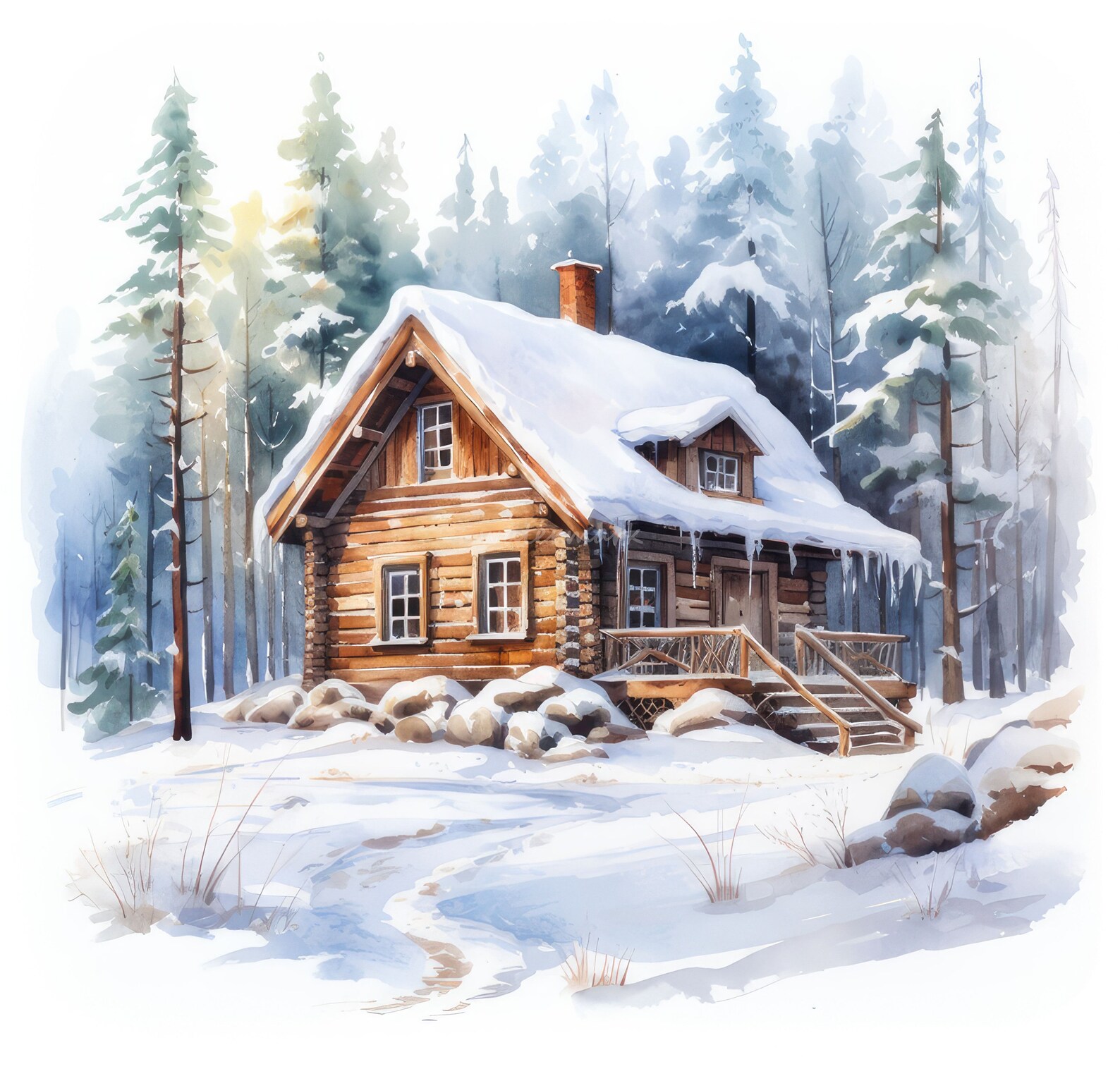 Snow Log Cabin Clipart, 10 High Quality Jpgs, House Clip Art Graphics ...