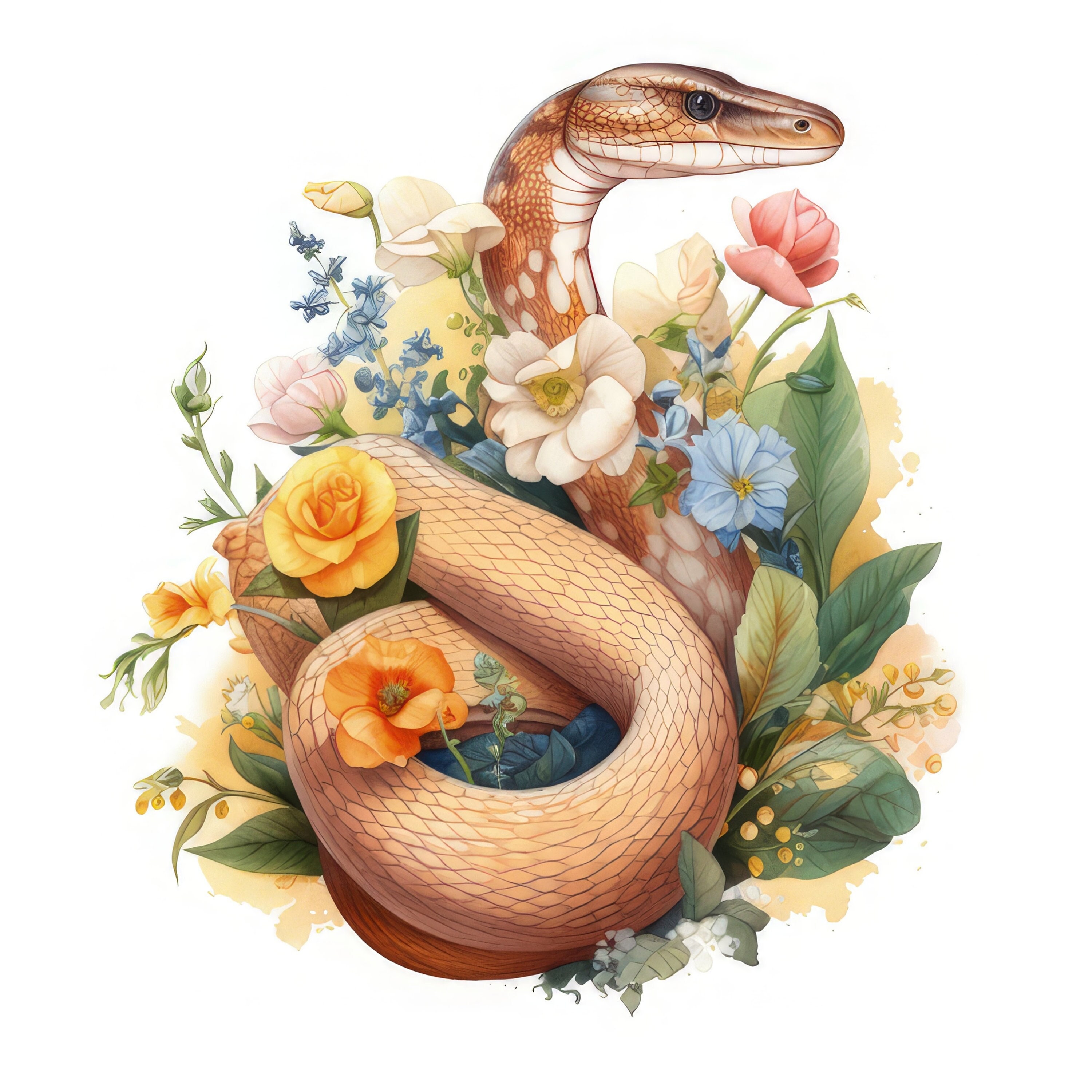 Taipan Snake With Flowers Clipart 14 High Quality Images - Etsy