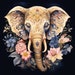 Elephant and Roses Clipart, High-resolution Animal Art (digital ...