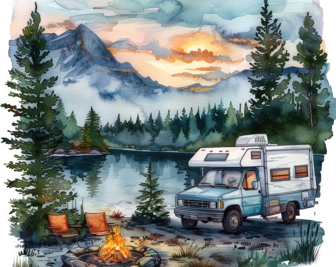 Canada Trailer Clipart, Instant Download, Watercolor, Canadian Flag ...