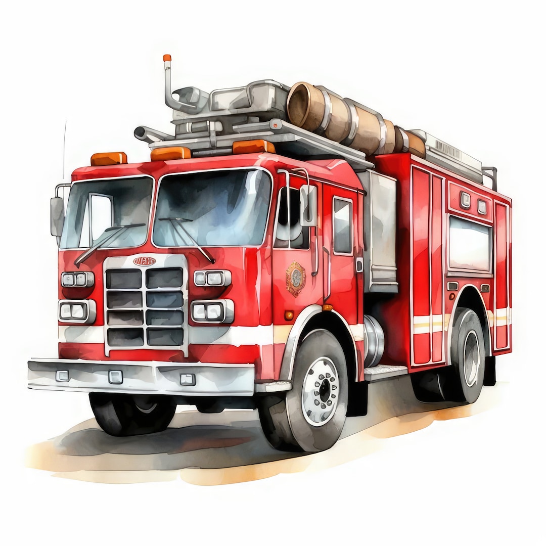 Fire Truck Clipart Bundle - 12 High Quality Jpgs - Digital Downloads ...