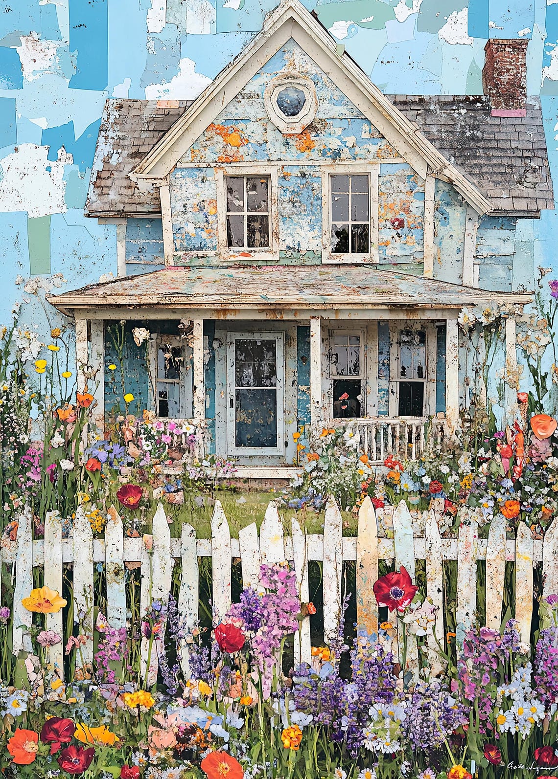 Whimsical Houses Printable Art: Mixed Media Designs (digital Download ...