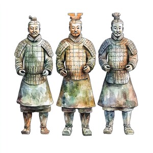 16 Terracotta Warrior Watercolor Clipart Bundle - Ancient Chinese ...