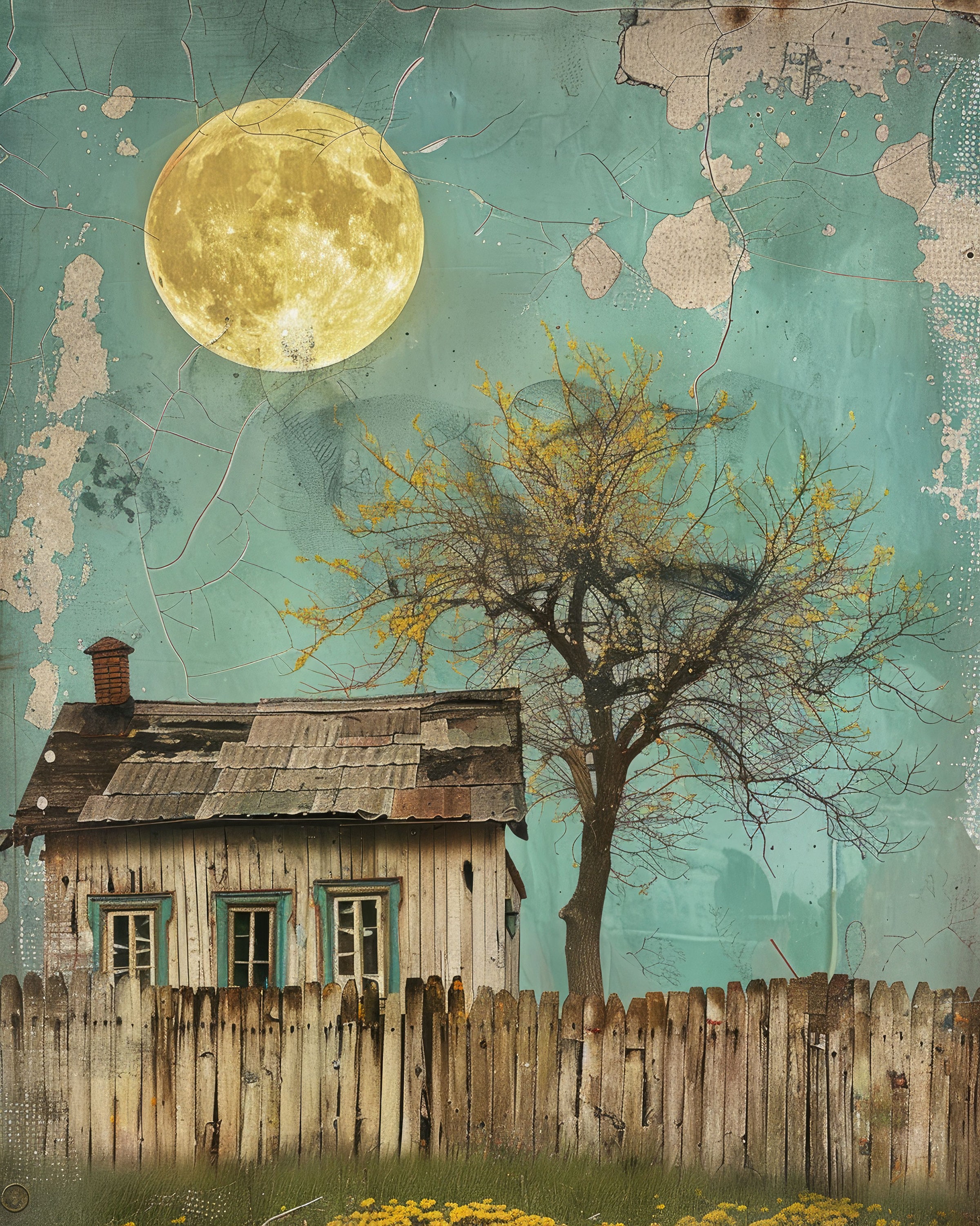 Whimsical Houses Printable Art: Mixed Media Designs (digital Download ...