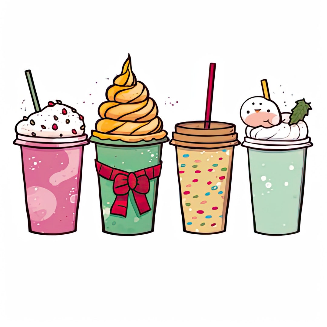 Summer Vibes Coffee PNG Iced Latte Rainbow Frappuccino Retro - Etsy