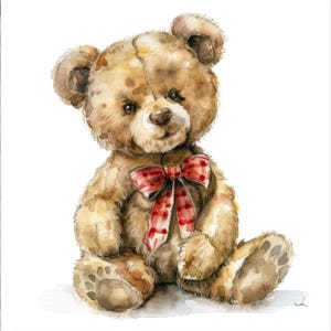 Cute Watercolor Bears Clipart – 24 Adorable JPG Images, Baby Animals ...