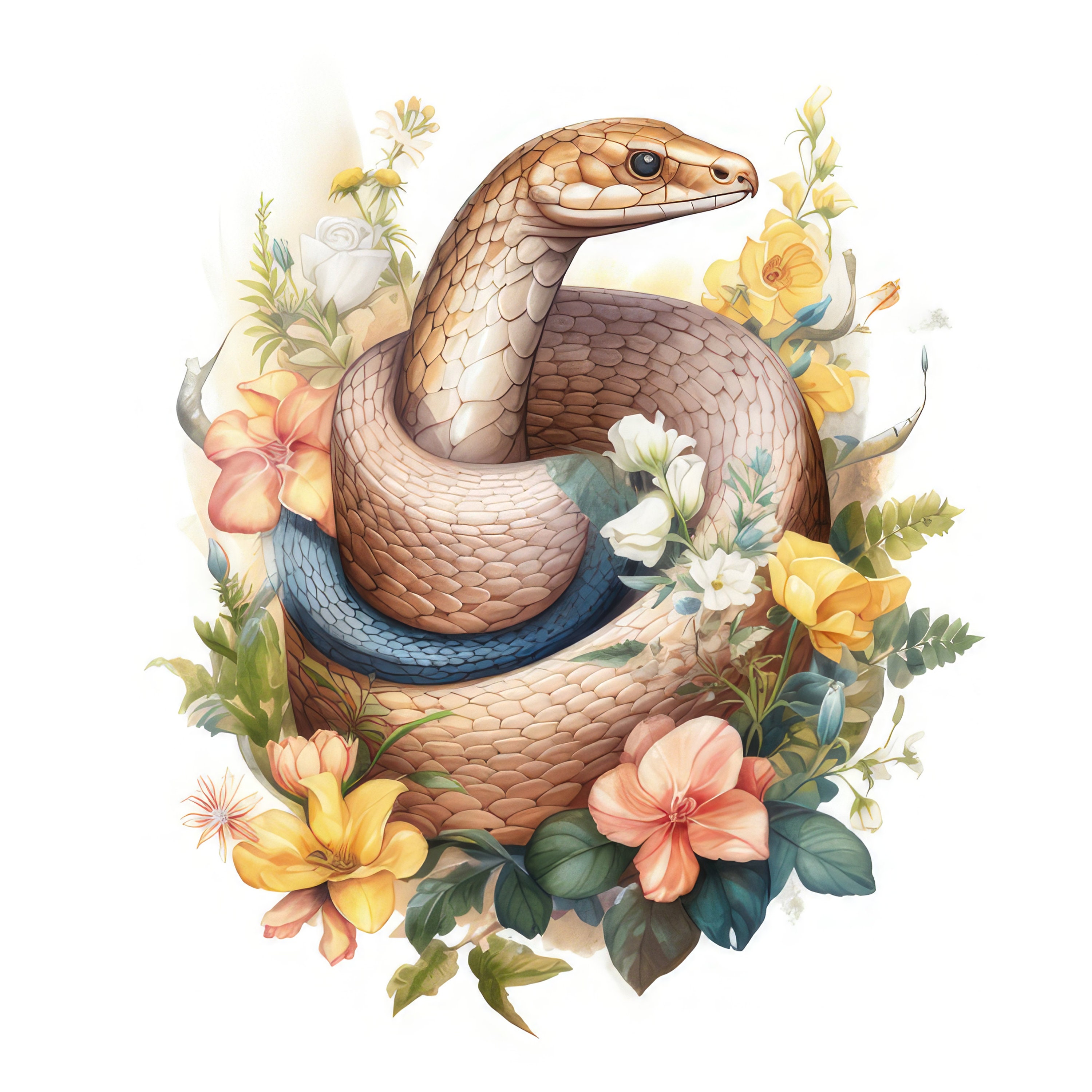 Taipan Snake With Flowers Clipart 14 High Quality Images - Etsy