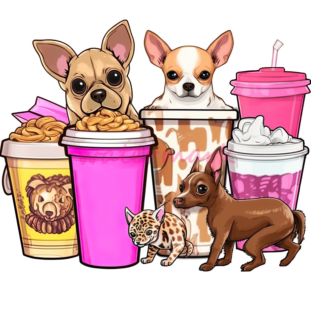 Dog Coffee Cups Png Sublimation Design Animal Coffee Cups Png - Etsy