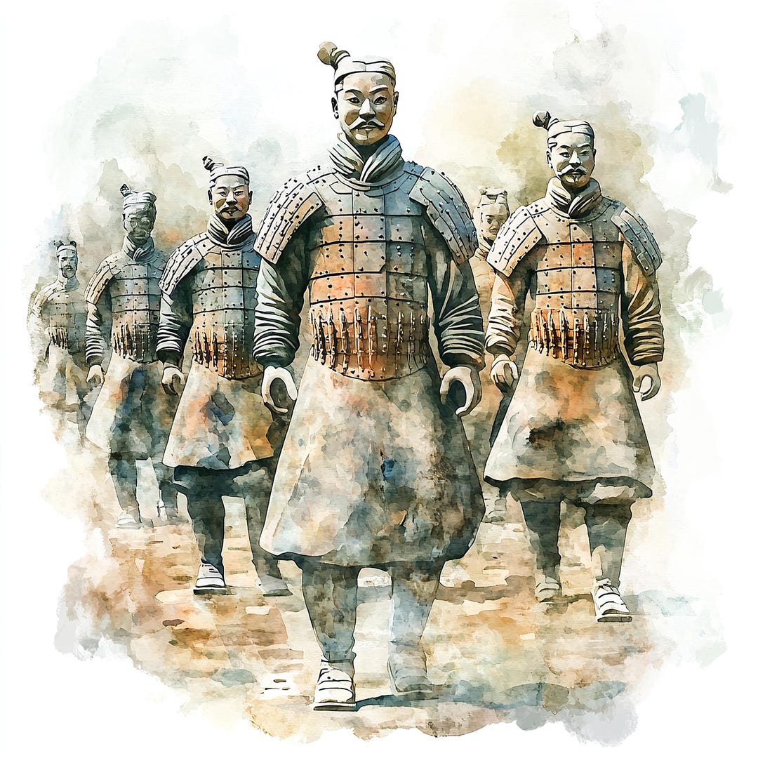 16 Terracotta Warrior Watercolor Clipart Bundle - Ancient Chinese ...