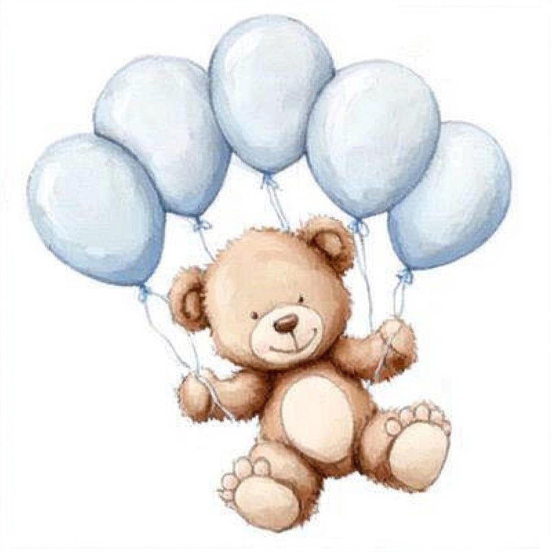 11 Teddy Bear Balloon Clipart, 11 High Quality Jpgs, Teddy Bear Clipart ...
