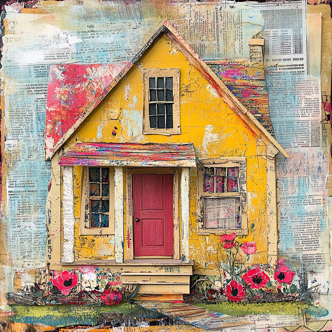 19 Whimsical Houses Printable Art Images, Digital Download Clipart ...