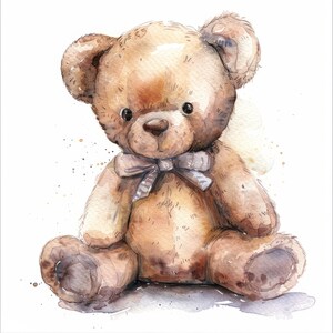 Cute Watercolor Bears Clipart – 24 Adorable JPG Images, Baby Animals ...