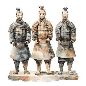 16 Terracotta Warrior Watercolor Clipart Ancient Chinese Army ...