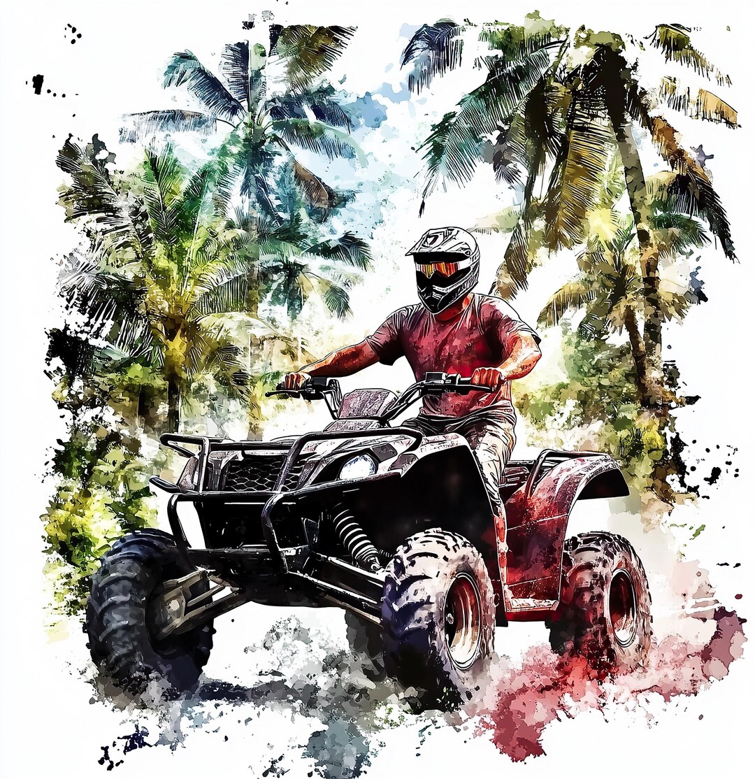 15 Adventurous Quad Bike Watercolor Clipart Bundle, 15 High Quality ...